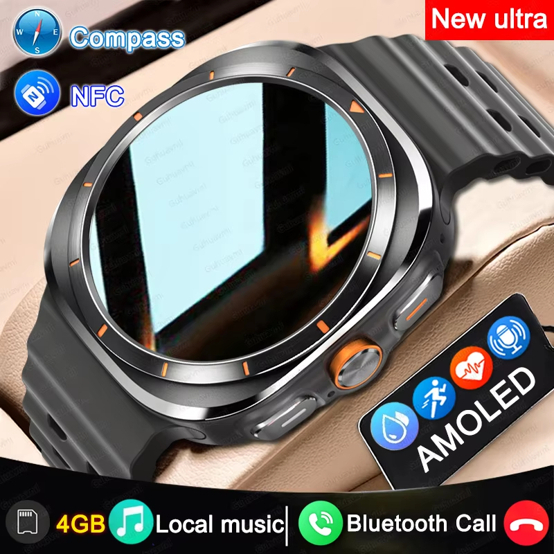 Dt Ultra Smartwatch ผู้ชายหน้าจอ AMOLED สมาร์ทวอท์ช 47 มม.4GB ROM บลูทูธเข็มทิศ Series 7 NFC ...