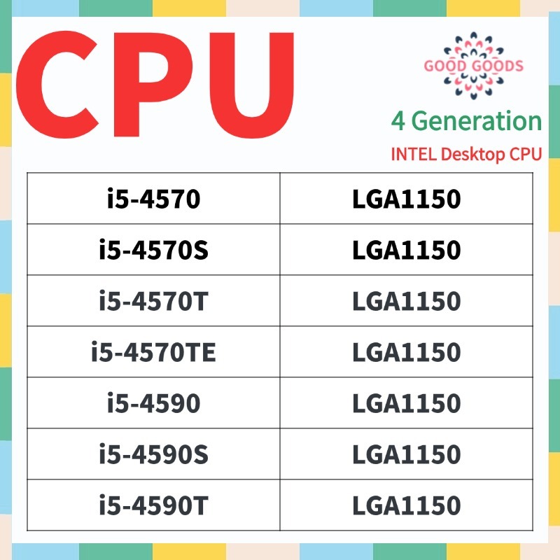 I5-4570 i5-4570S i5-4570T i5-4570TE i5-4590 i5-4590S i5-4590T Four ...