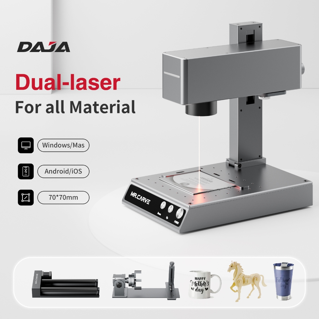 DAJA M4 Laser Engraving Machine Full Automatic Metal Marking Red and ...