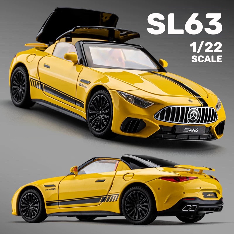 1:22 scale Mercedes-Benz SL63 รถรุ่น die cast รถเสียงรถผู้ที่ชื่นชอบ ...