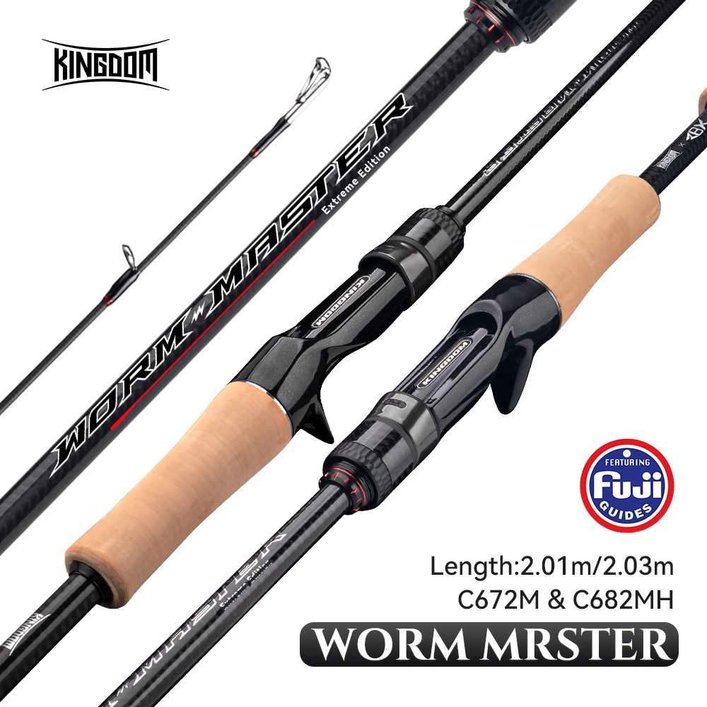 Kingdom WORM MASTER เบ็ดตกปลา 2 ส่วน 2.01m 2.03m Casting Rod M MH FUJI ...