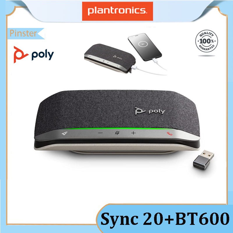 Plantronics (Poly) Sync 20+, Microsoft, Smart Conference Speakerphone พร้อมอะแดปเตอร์ไร้สาย ...