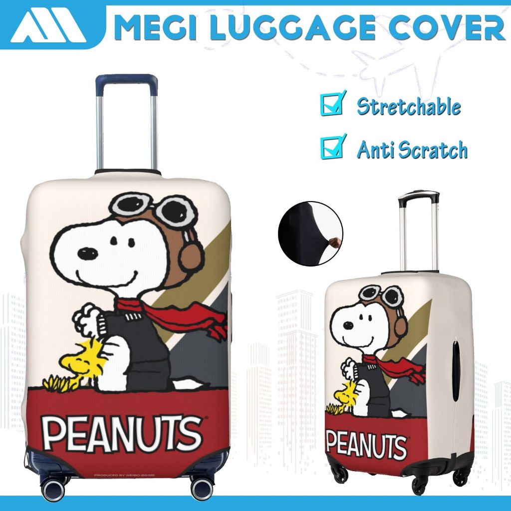 ผ้าคลุมกระเป๋าเดินทาง ผ้าสแปนเด็กซ์ แบบยืดหยุ่น ยืดหยุ่น Snoopy Travel ...