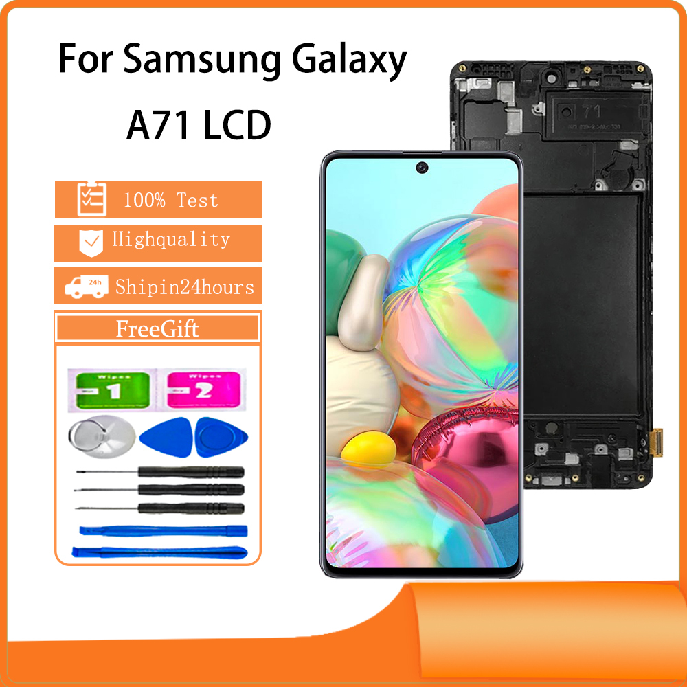 สําหรับ OLED Samsung Galaxy A71 จอแสดงผล LCD หน้าจอสัมผัสพร้อมการ ...