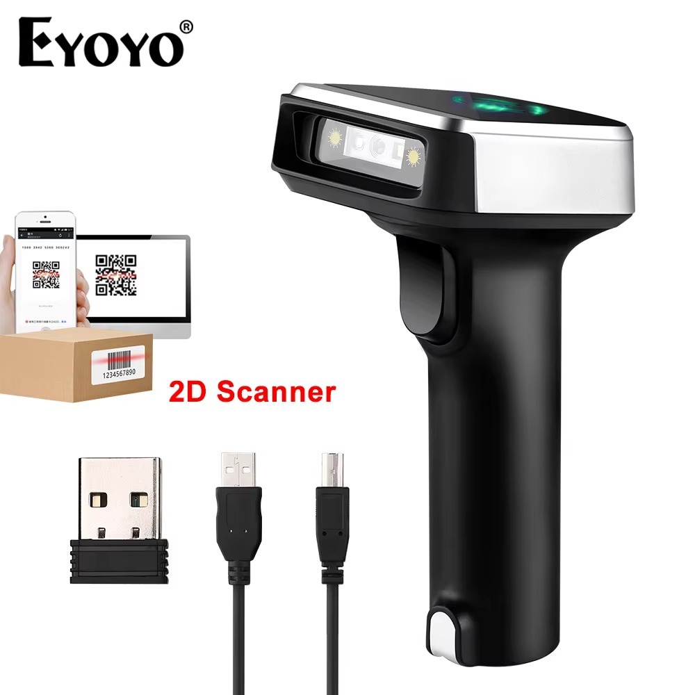 Eyoyo EY-1900 แบบพกพา 2.4G ไร้สาย 2D Barcode Scanner บลูทูธมือถือ QR ...