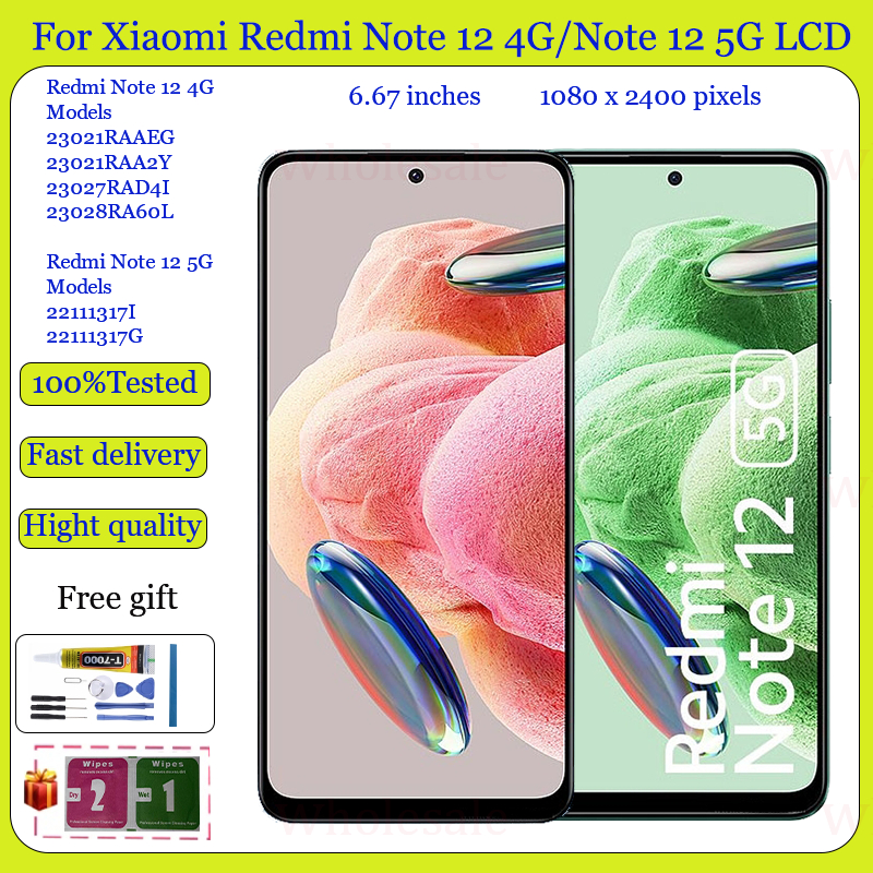 Oled Redmi Note 12 4G 5G Note 12S 4G จอแสดงผล LCD หน้าจอสัมผัสพร้อมการ ...