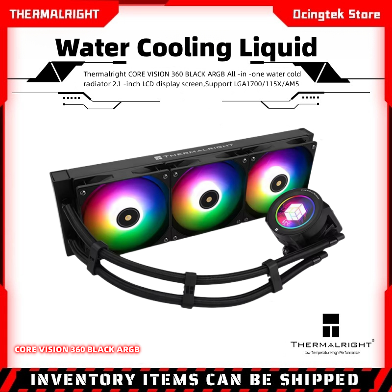 Thermalright CORE VISION 360 BLACK ARGB All-in-one หม้อน้ําเย็นน้ํา 2.1 ...