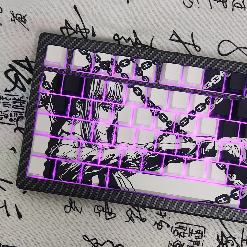 Chainsaw Man Makima Keycap Cherry Profile 130 คีย์ PBT ห้าด้าน Dye ...