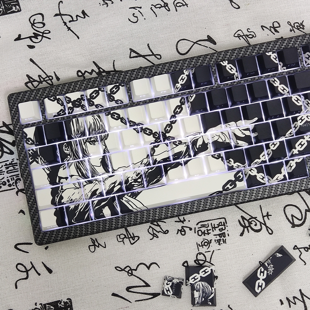 Chainsaw Man Makima Keycap Cherry Profile 130 คีย์ PBT ห้าด้าน Dye ...