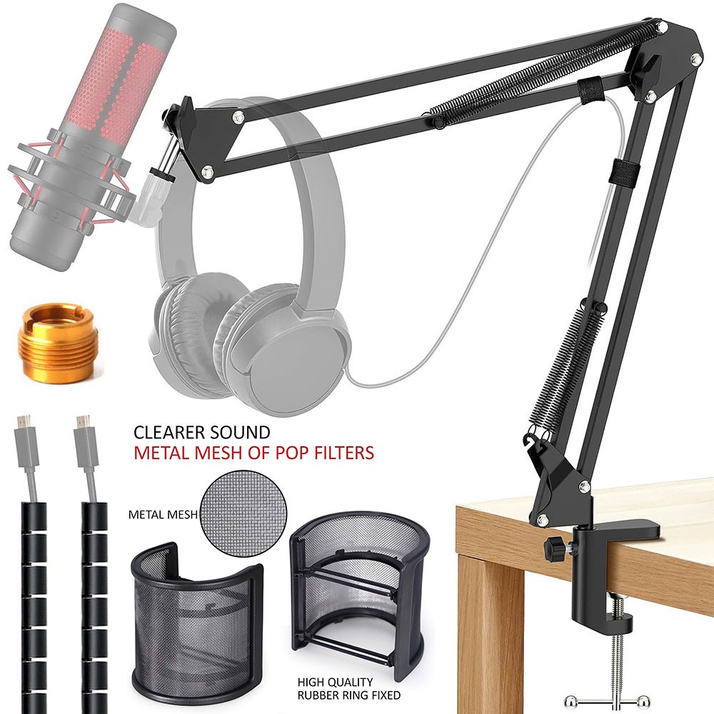Hyperx Quadcast ขาตั้งไมโครโฟนพร้อม Pop Filter - กรรไกร Mic Boom Arm ...