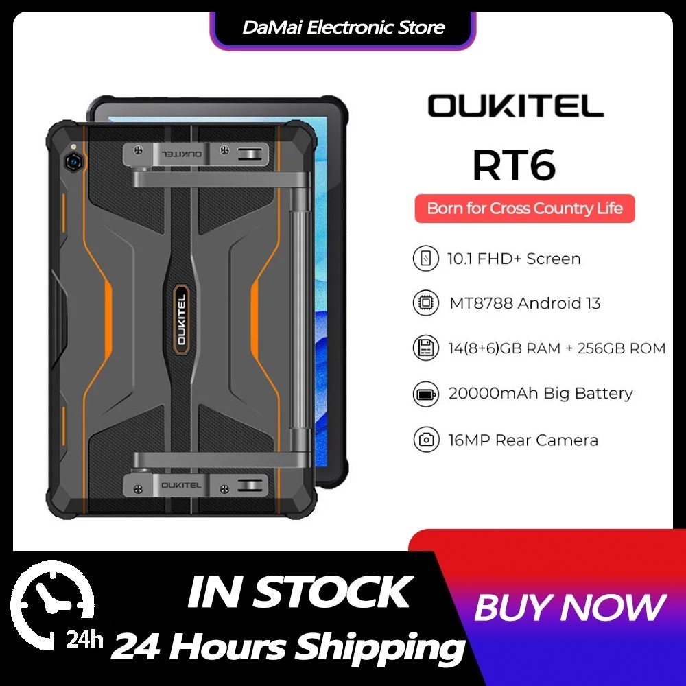 Oukitel RT6 แท็บเล็ตที่ทนทาน PC 8GB + 256GB Android 13 Pad 10.1 นิ้ว ...