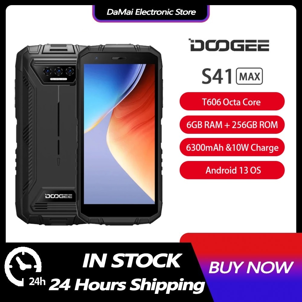 Doogee S41 Maxสมาร์ทโฟนที่ทนทานAndroid 13 6GB + 256GB 5.5 นิ้วHD ...