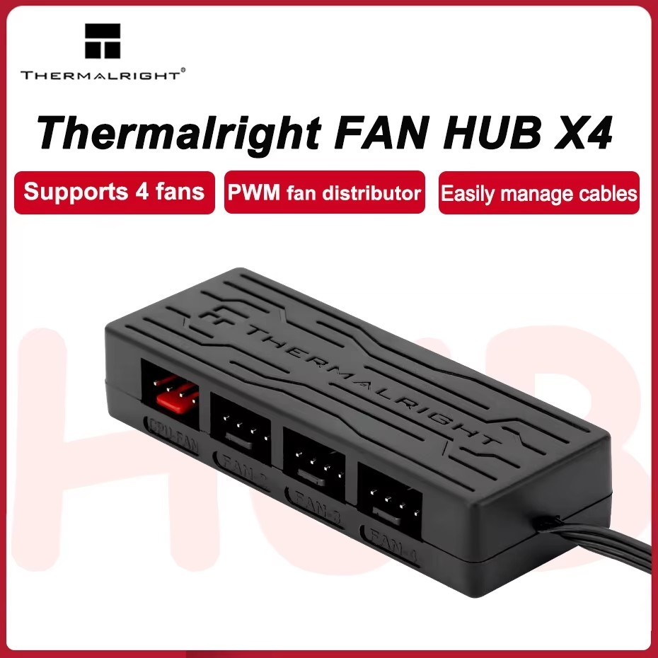 Thermalright PWM Fan Hub X4 รองรับอุปกรณ์เสริมพัดลม PWM อุณหภูมิควบคุม ...