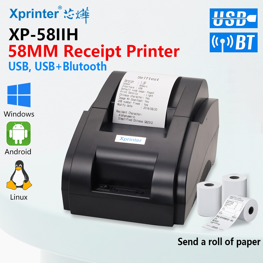 Xprinter XP-58IIH เครื่องพิมพ์ใบเสร็จ USB/Bluetooth | Shopee Thailand