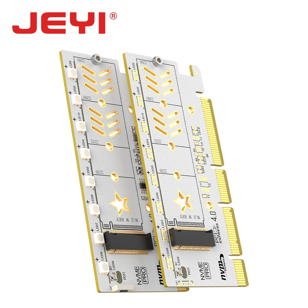 Jeyi RGB PCIe 4.0 NVMe อะแดปเตอร์,NVMe ถึง PCI-E M.2 SSD X16 X8 X4 ...