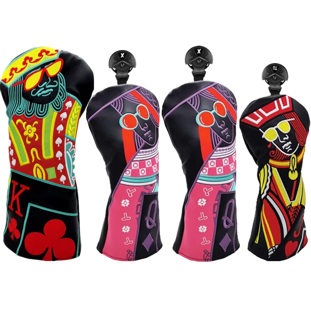 Black King Queen Jack Poker Card Golf Cover Replacement Fit Driver ...