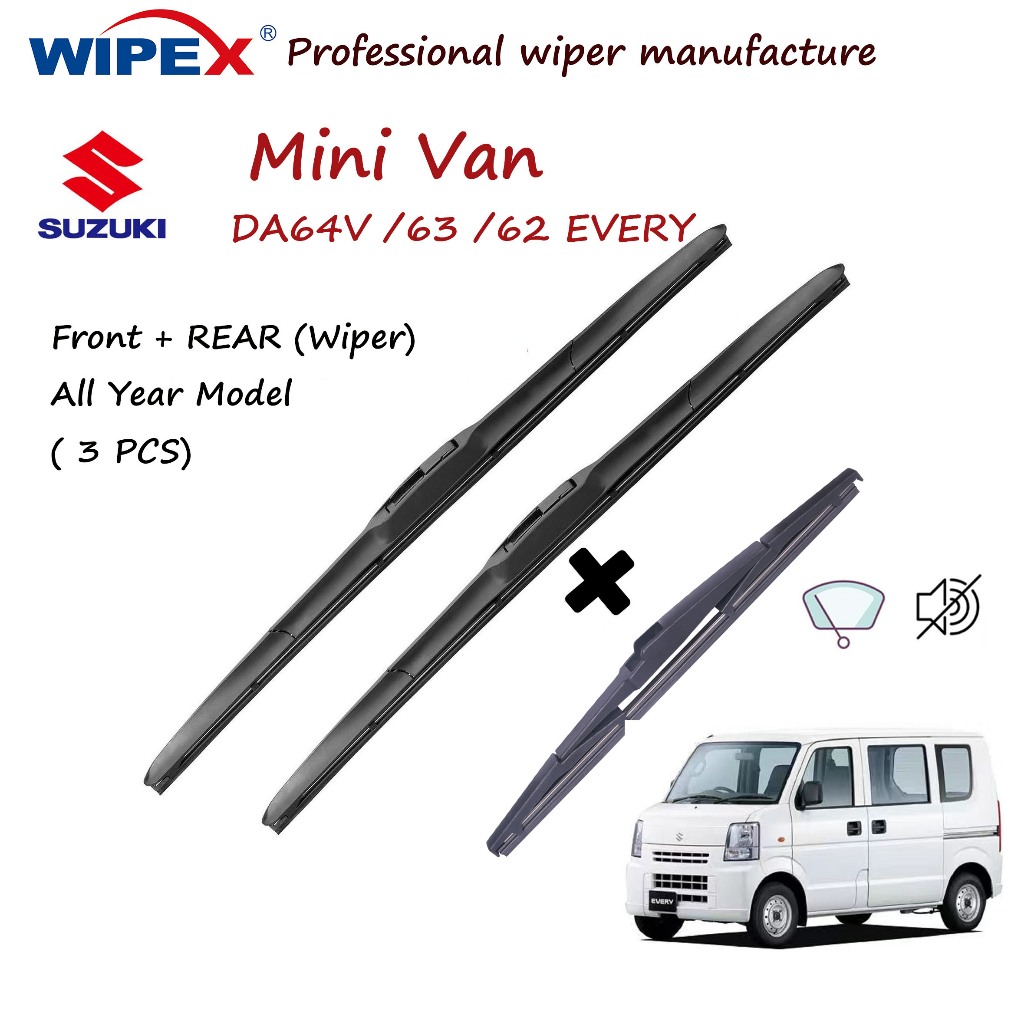 (ด้านหน้า + ด้านหลัง 3 ชิ้น) Suzuki Mini Van ใบปัดน้ําฝนชุดสําหรับ ...