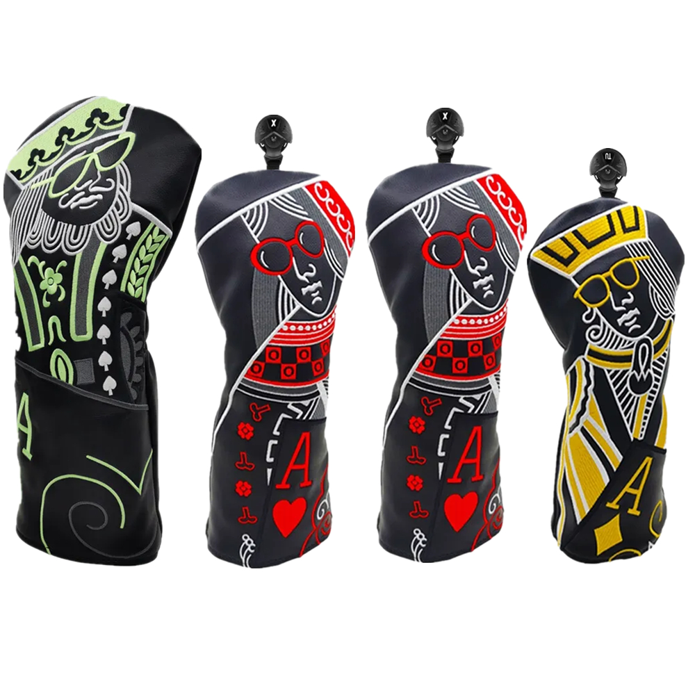 Poker King Queen Jack Style Golf Cover Fit Driver Fairway Wood Hybrid ...