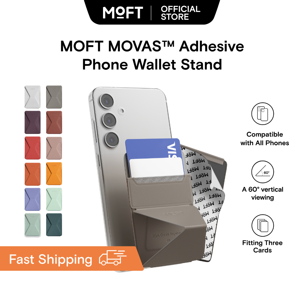 MOFT Phone Stand Holder with 3M Adhesive Card Holder, MOVAS No Traces ...