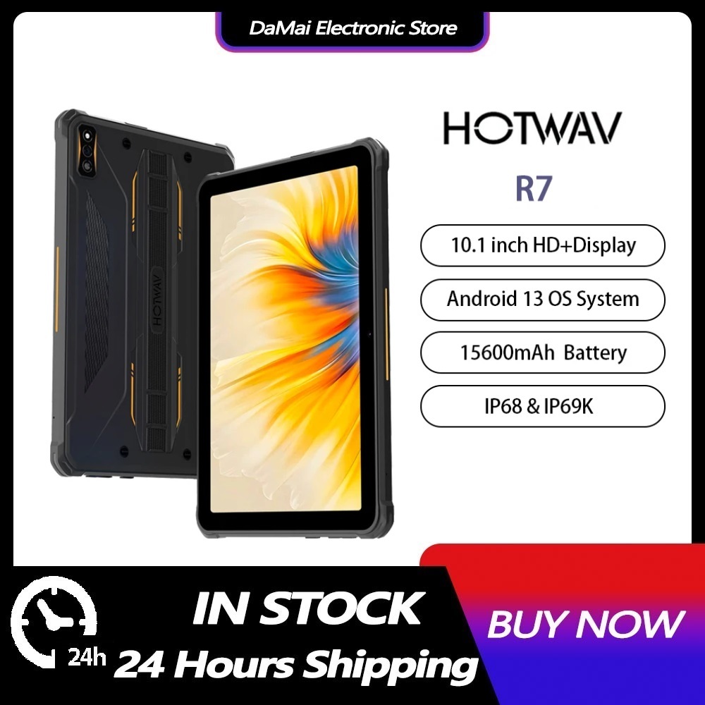 Hotwav R7 แท็บเล็ตที่ทนทาน Android 13 15600mAh แผ่นแบตเตอรี่ 10.1 HD ...