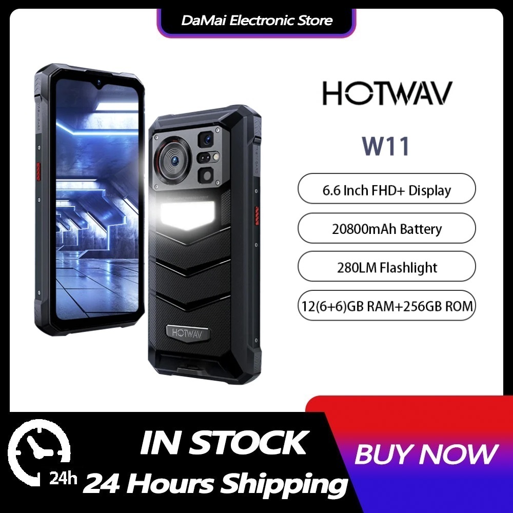 Hotwav W11 สมาร์ทโฟนที่ทนทาน Android 13 6.6 FHD + 12GB RAM 256GB ROM ...