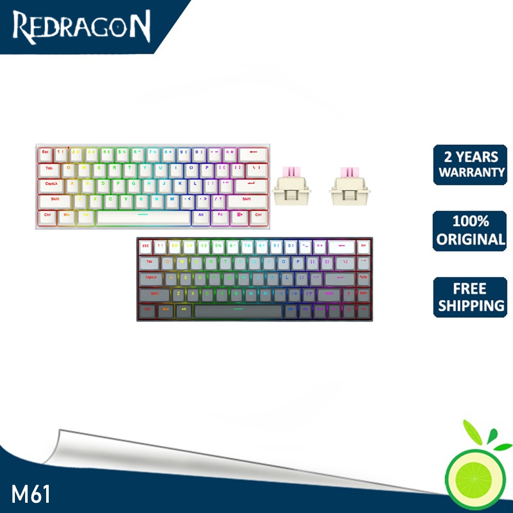 Redragon M61 แบบมีสายแม่เหล็กสวิทช์คีย์บอร์ด 8K return rate RT คีย์บอร์ดปรับแผนที่คีย์ RGB ...