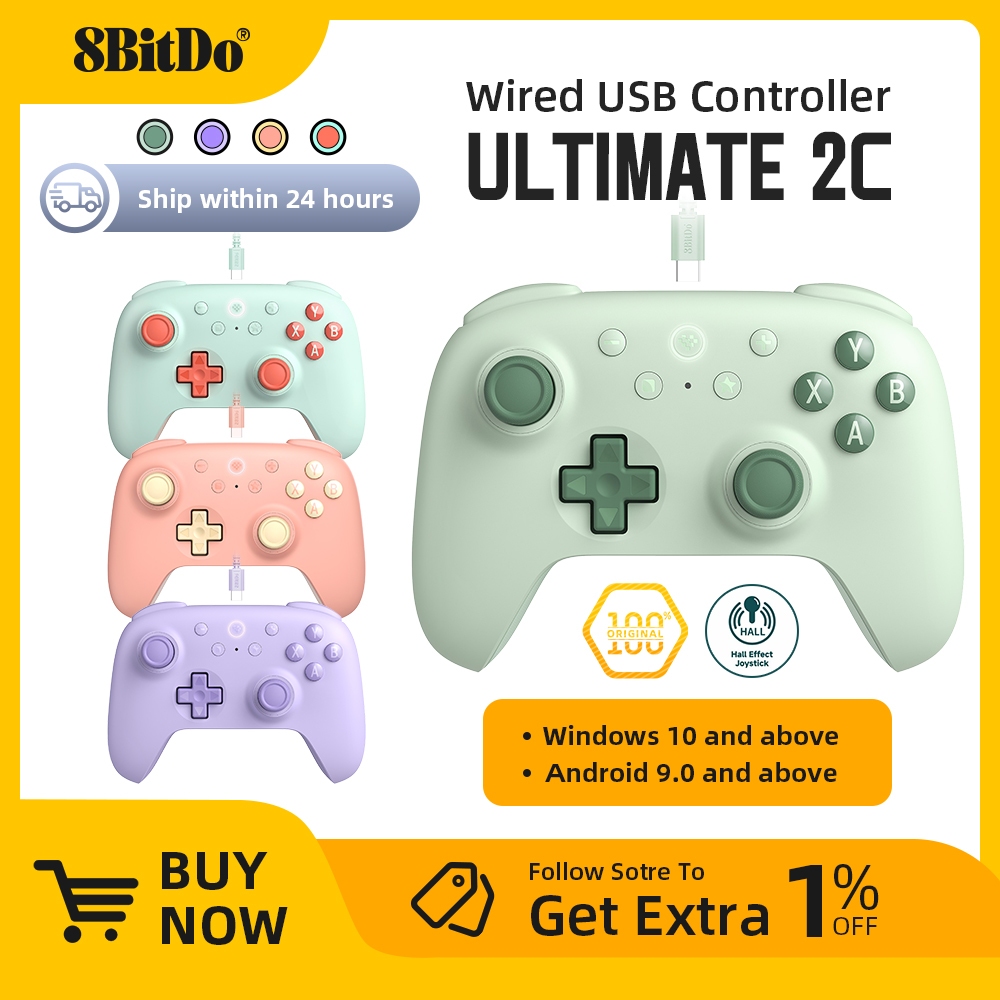 8bitdo Ultimate 2C คอนโทรลเลอร์แบบมีสาย Android Mobile PC คอมพิวเตอร์ ...