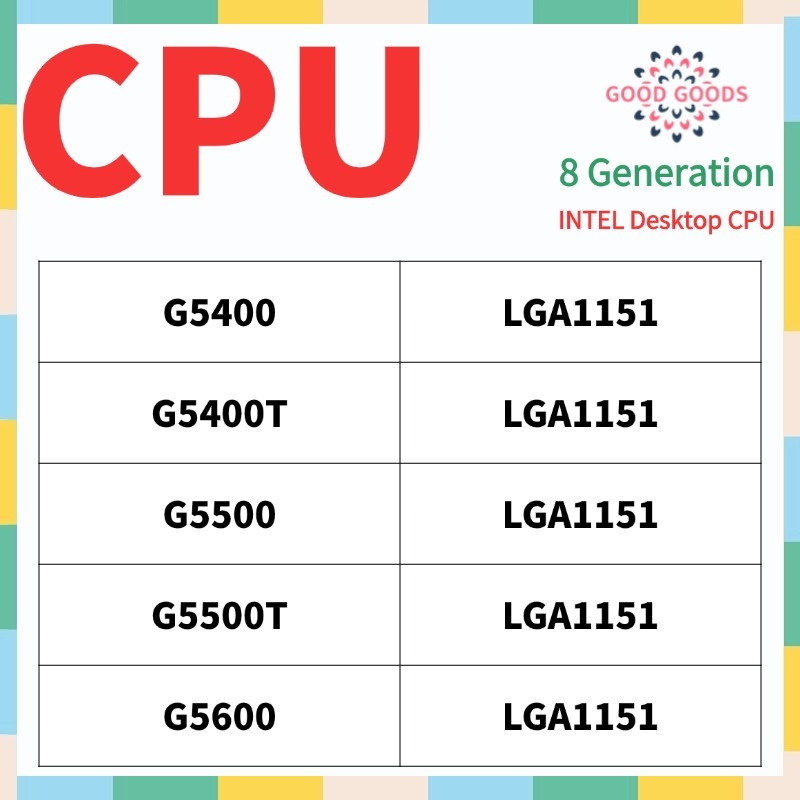 G5400 G5400T G5500 G5500T G5600 8th generation INTEL Pentium เดสก์ท็อป CPU LGA1151 | Shopee Thailand
