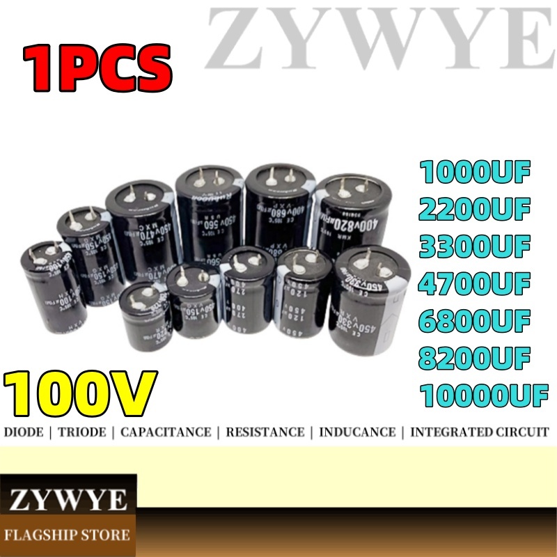 1pcs Electrolytic Capacitor 100V 1,000UF 2200UF 3300UF 4700UF 6800UF 8200UF 1,000UF 100V Hard ...