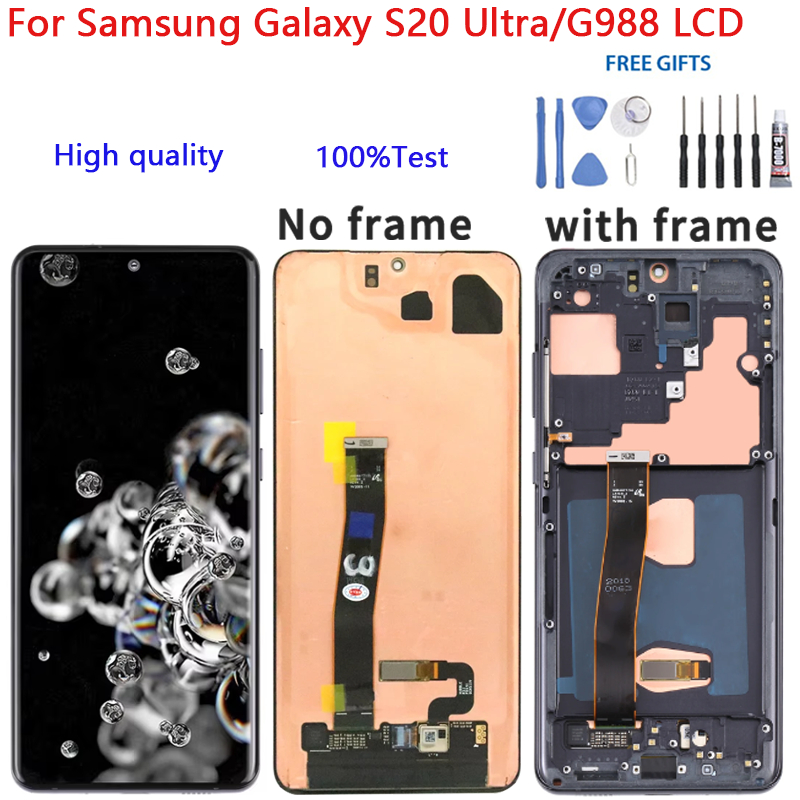 Tft/oled/original 100% ทดสอบ Super LCD สําหรับ Samsung Galaxy S20 Ultra 4G/5G G988 จอแสดงผล LCD ...