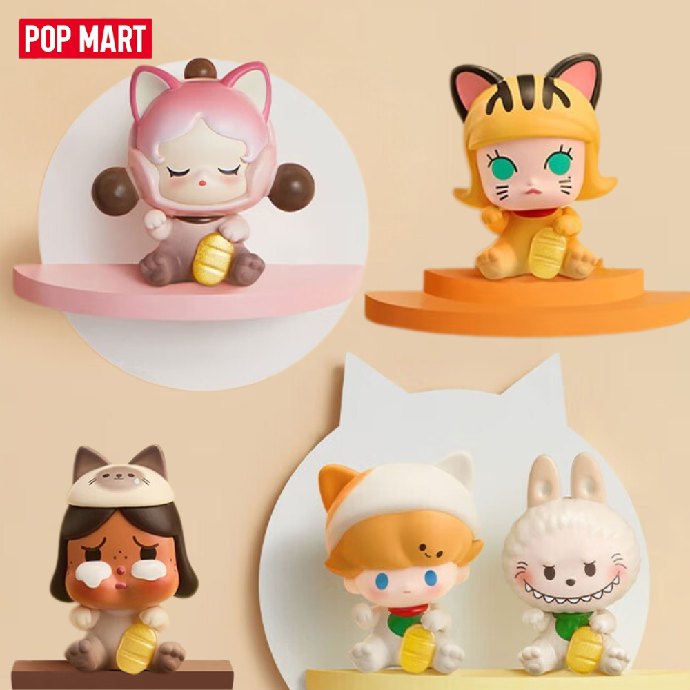 Popmart Lucky Cat POP Bean Series POPBEAN Crybaby Labubu Molly Dimoo ...