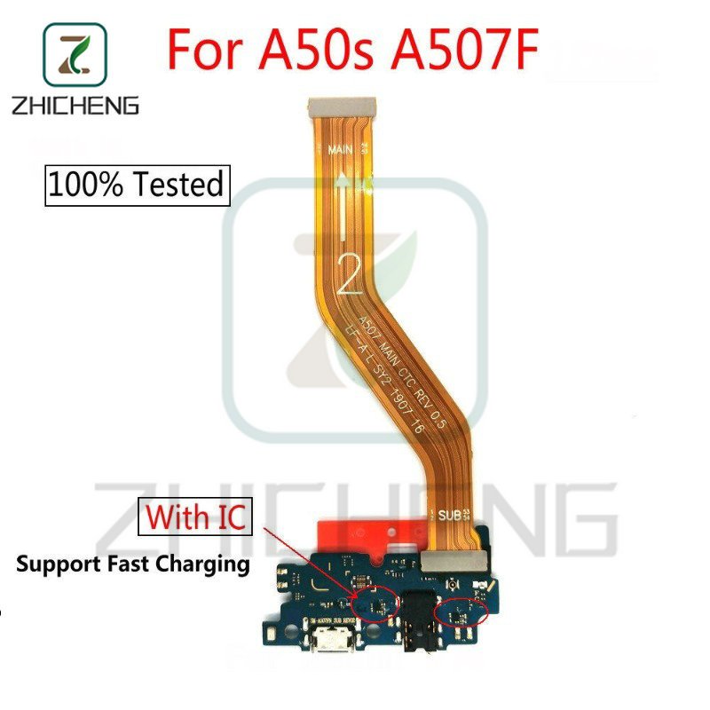 พอร์ตชาร์จ USB เชื่อมต่อเมนบอร์ด สายเคเบิลอ่อน สําหรับ Samsung Galaxy A50s A507F พร้อมไอซีชาร์จ ...