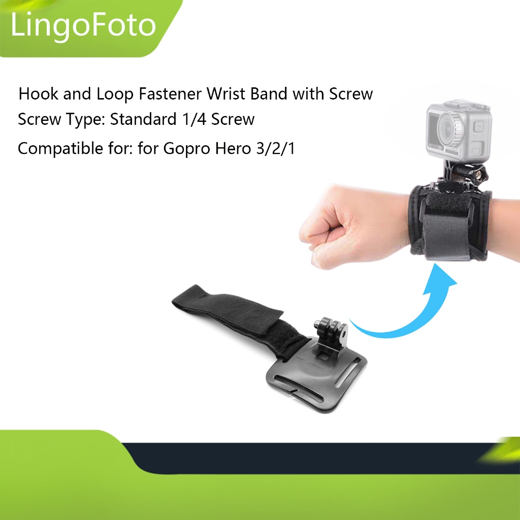 Hook Loop Fastener สายรัดข้อมือพร้อมสกรูสําหรับ Gopro Hero 3/2/1 ...