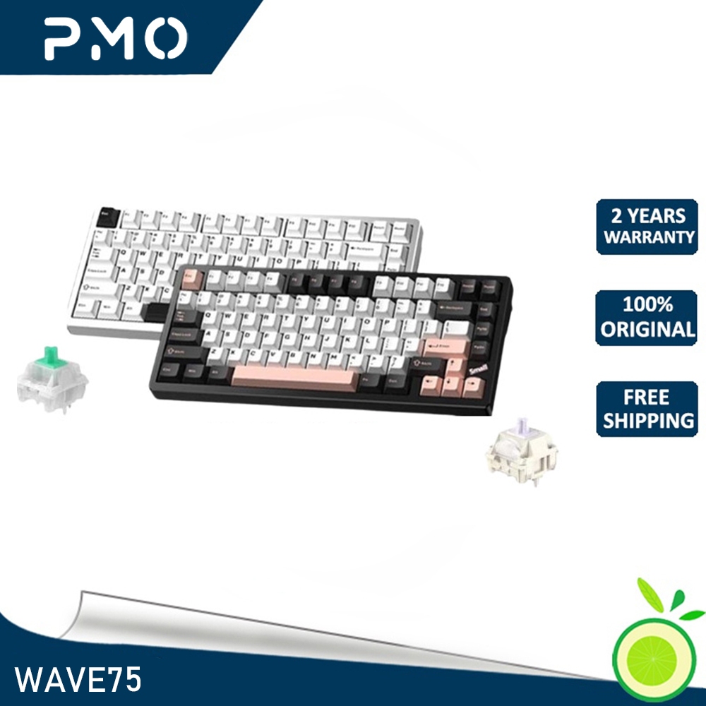 Pmo WAVE75 อลูมิเนียมอัลลอยด์สามโหมด RGB แป้นพิมพ์แบบกลไกแบบกําหนดเอง | Shopee Thailand