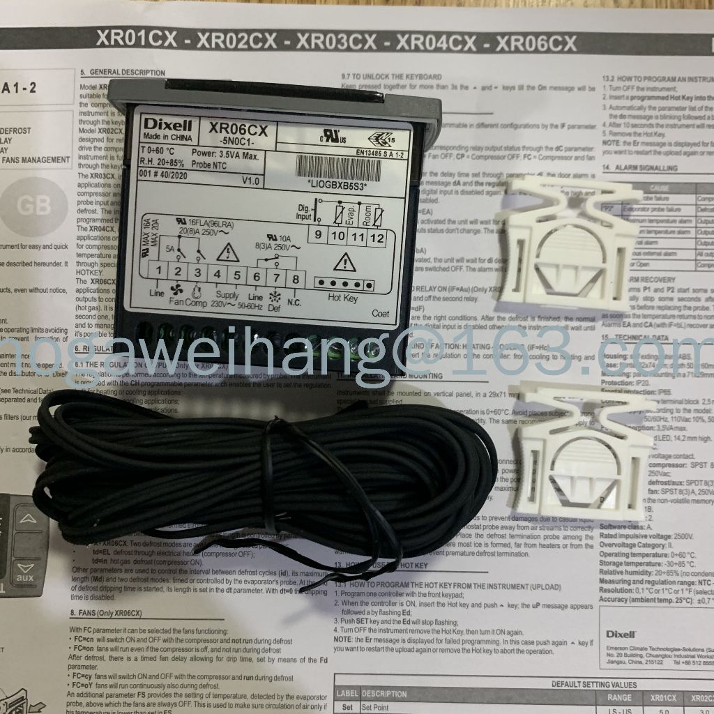 Dexell ตัวควบคุมอุณหภูมิ XR02CX-5N0C1 / XR06CX-5N0C1 (ต้นฉบับใหม่) 220V ...