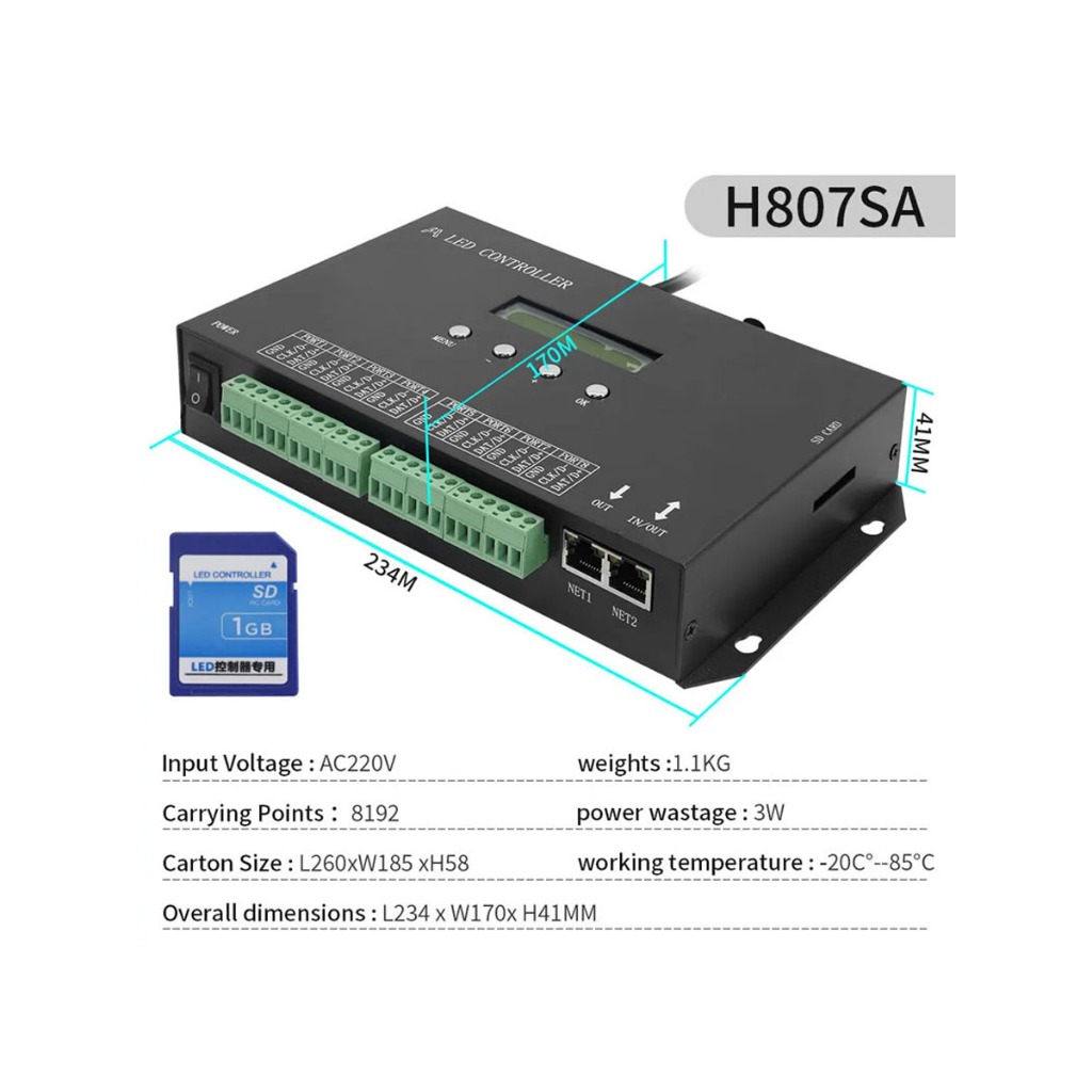 10pcs H807SA IFI 4CH Artnet/DMX ถึง SPI LED Pixel Controller US Plug | Shopee Thailand