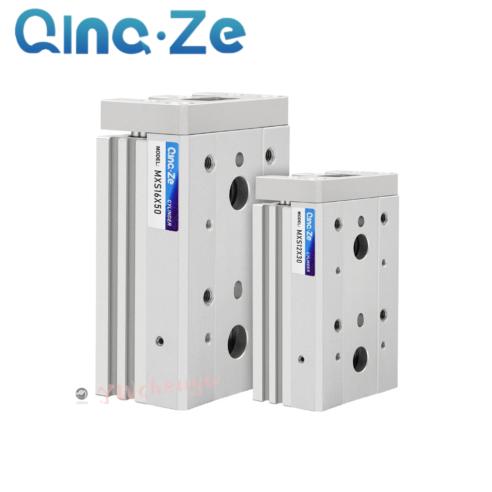 SMC type กระบอกสูบสไลด์ HLS แบบนิวแมติกพร้อมรางนำ MXS6 MXS8 MXS12 MXS16 MXS20 MXS25-10 20 30 40 ...