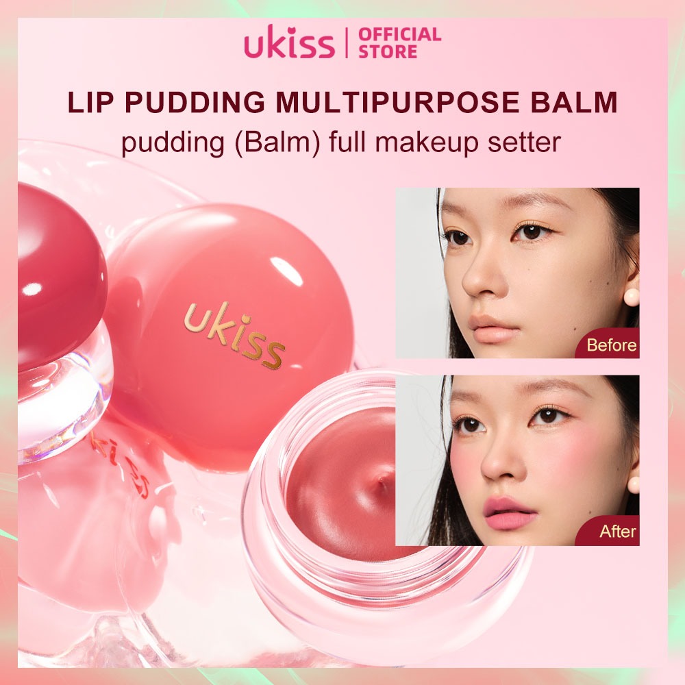 Ukiss Pudding Lip And Cheek Cream Multi-Function Lip Gloss And Blusher And Eyeshadow (4.2g ...