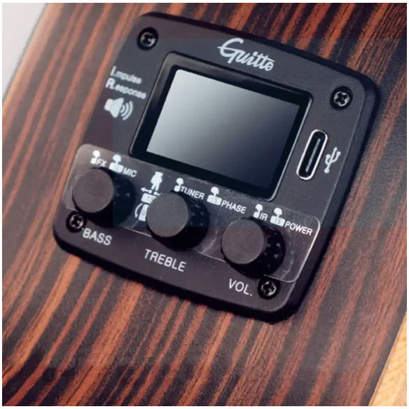 ⭐⭐⭐Guitto GGP-04 Digital IR Classical Acoustic guitar Vibration Pickup Reverberation Delay ...