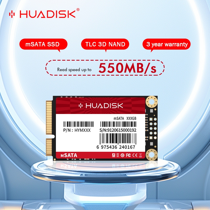 Msata SSD 128GB 256GB ฮาร์ดดิสก์ 512GB HUADISK Mini SATA SSD ดิสก์ ...