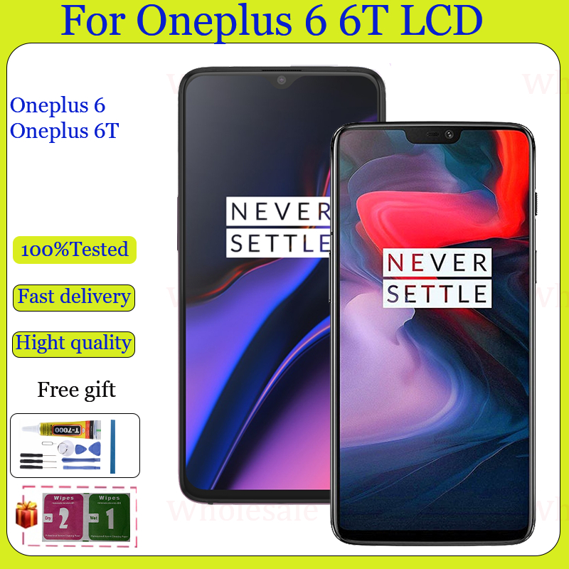 Original AMOLED สําหรับ OnePlus 6 6T จอแสดงผล LCD หน้าจอสัมผัสเปลี่ยน ...