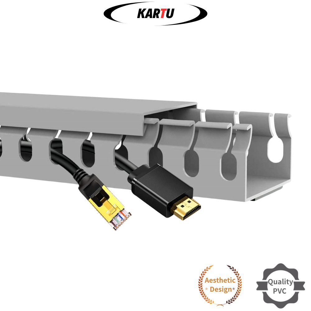 พร้อมสต็อกการจัดการสายเคเบิล Raceway สําหรับโต๊ะ, สล็อตเปิดสายไฟ ...