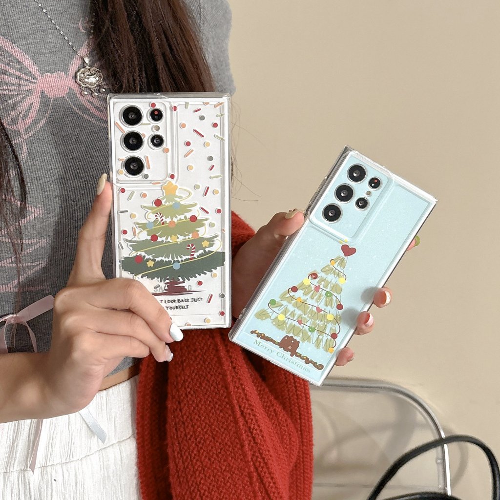 โรแมนติก ต้นคริสต์มาส เคส Samsung Galaxy S25 Ultra S24FE S24 Ultra S23FE S22 S23 Ultra S21FE S10 ...