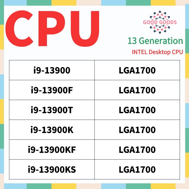 I9-13900 i9-13900F i9-13900T i9-13900K i9-13900KF i9-13900KS 13th ...