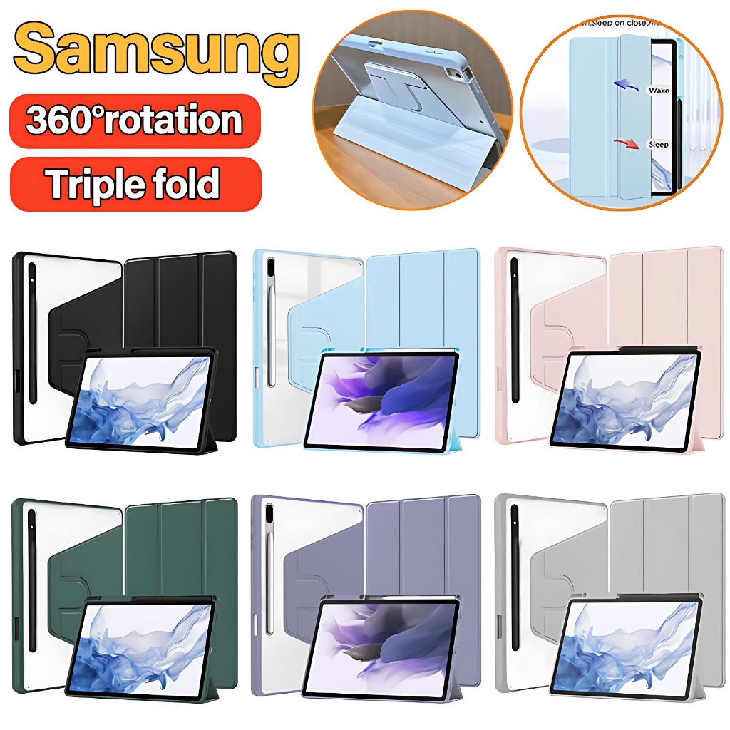 เคสฝาพับ Samsung Tab S7 S8 S9 S6lite#Galaxy Tab S8+/S7+/S9+/S10+ S9FE S9fe+ S7fe A7 A8/A9/A9 ...