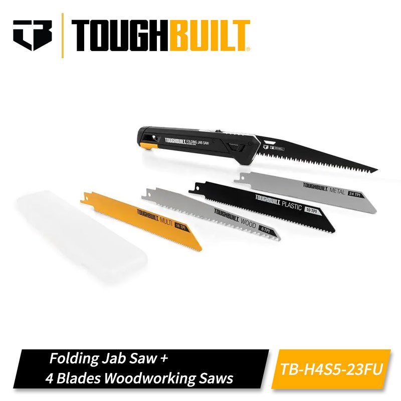 Toughbuilt TB-H4S5-23FU พับ Jab Saw + 4 ใบมีดงานไม้เลื่อยสวน Logging ...
