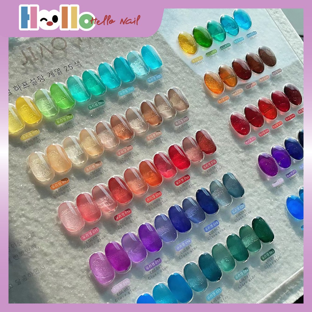 Jiao YAN SHE 25 สี Gummy ซอสแต่งเล็บชุด (JIAO YAN SHE) แก้วสีลูกกวาด ...