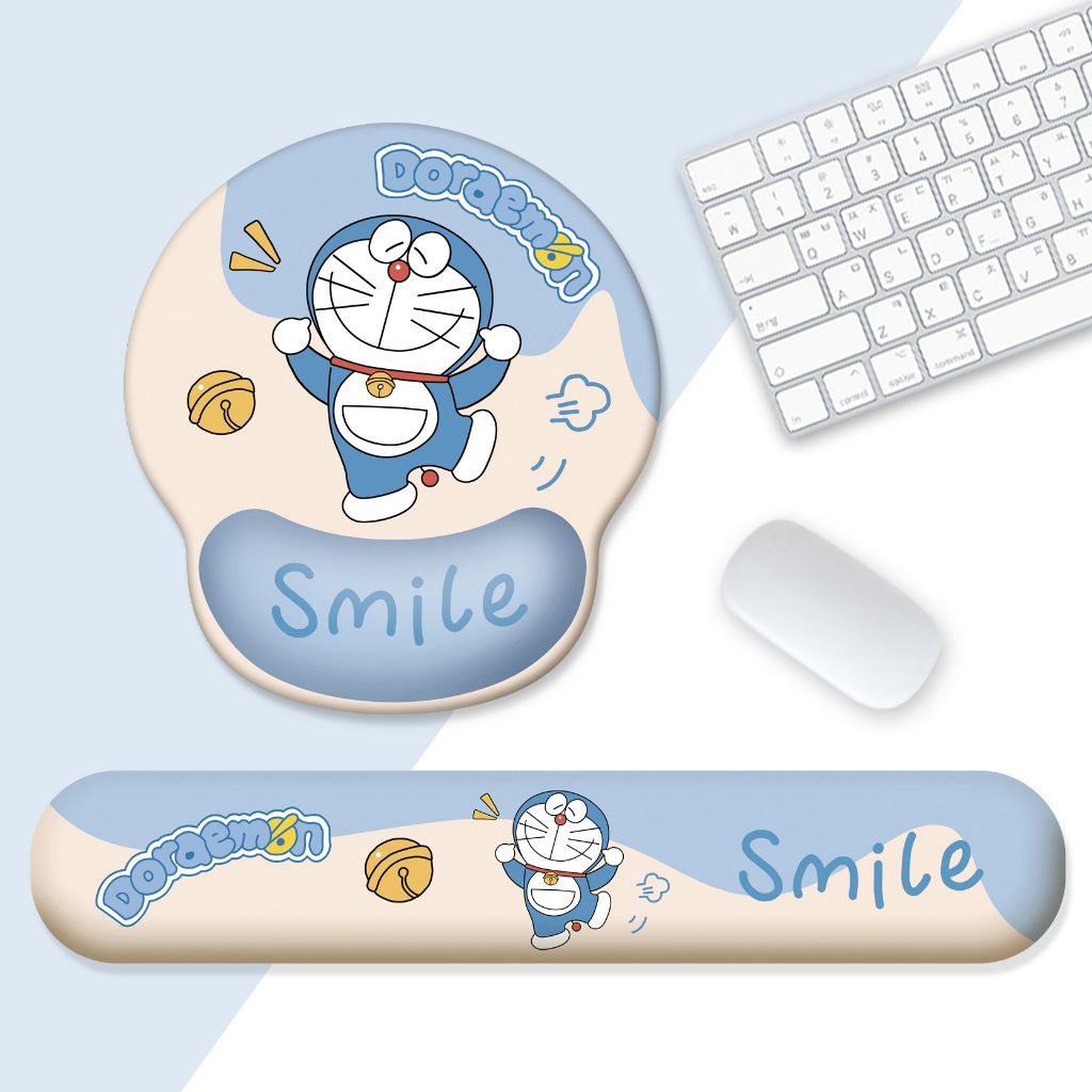 Smile blue Doraemon Mouse Pad + Keyboard Pad Set ชุดแผ่นรองข้อมือ ...