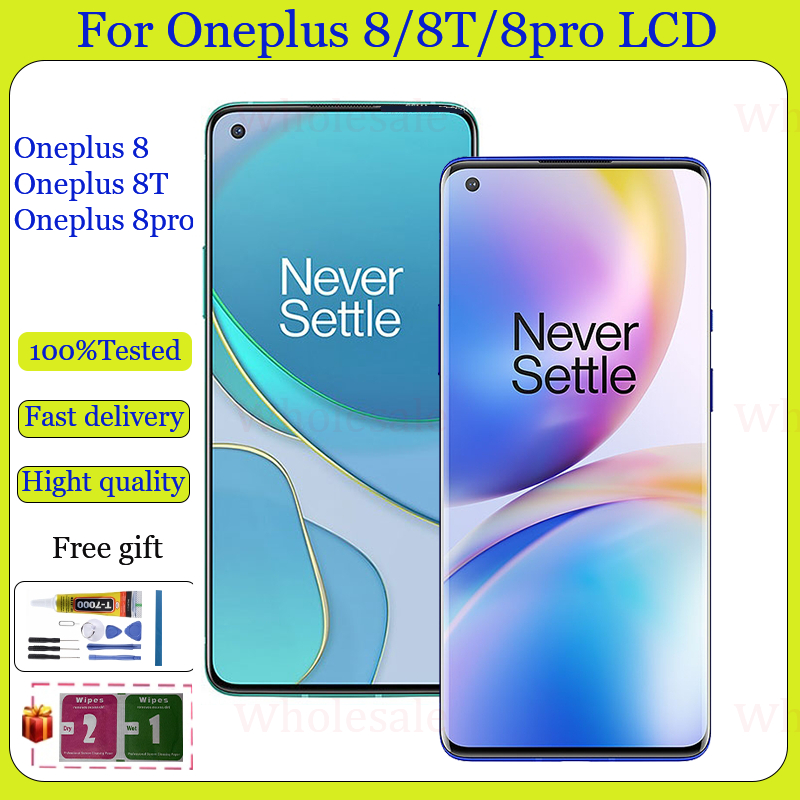 ใหม่ AMOLED สําหรับ Oneplus 8 8T 8 Pro จอแสดงผล LCD หน้าจอสัมผัสเปลี่ยน ...