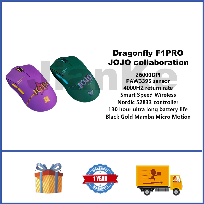 Vgn Dragonfly F1PRO JOJO เมาส์ไร้สาย Collaboration PAW3395 26000DPI เมาส์สําหรับเล่นเกมโหมดคู่ ...